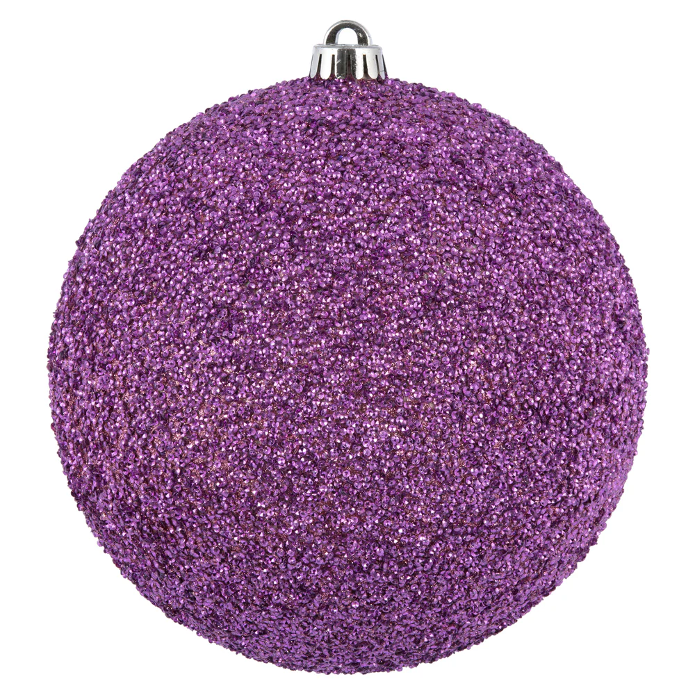 Vickerman 8" Mauve Beaded Ball Ornament 2 per Bag - Cheap-Us